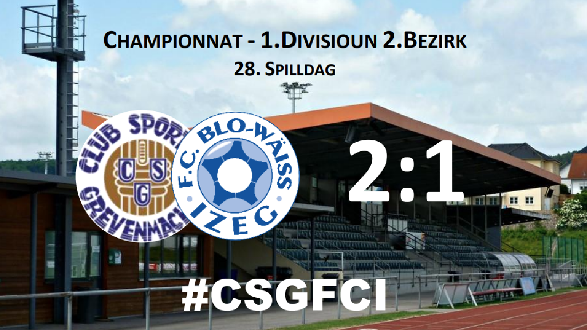 F.C. Blo-Wäiss Izeg - BATTER NIDDERLAG ZU GRÉIWEMAACHER