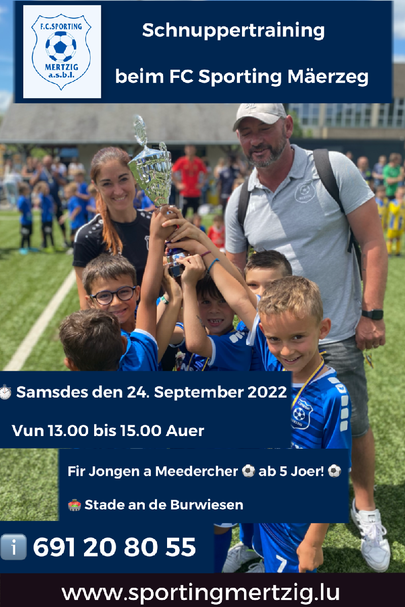 FC Sporting Mertzig - Schnuppertraining fir Kanner ab 5 Joer